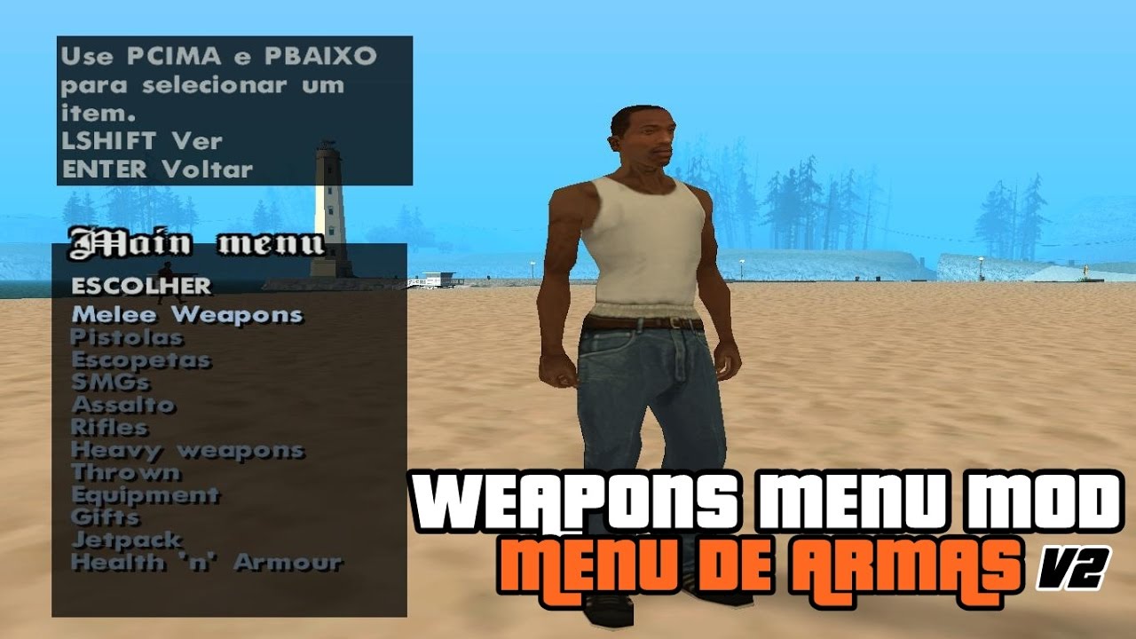 GTA SA - Weapons Menu Mod V2 (Menu de Armas) - YouTube