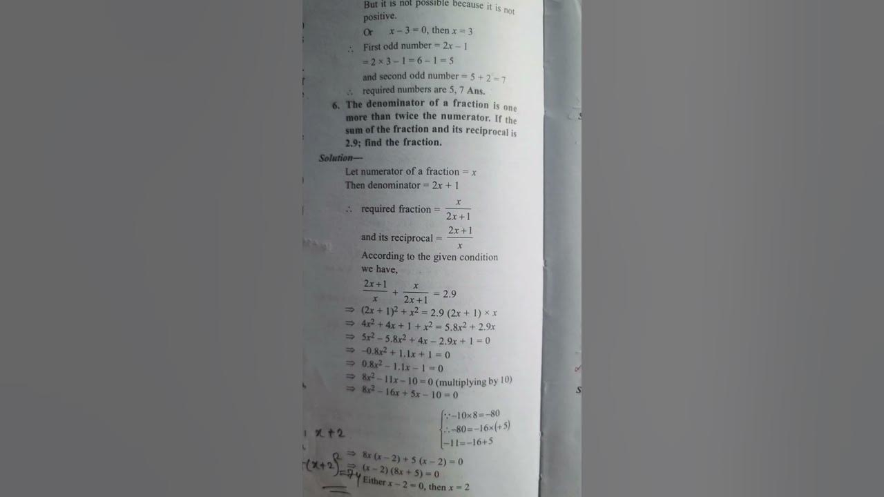 Class 10 #icse chapter 6(a) sum 4,5,6,7,8 & 9 Solving problems - YouTube