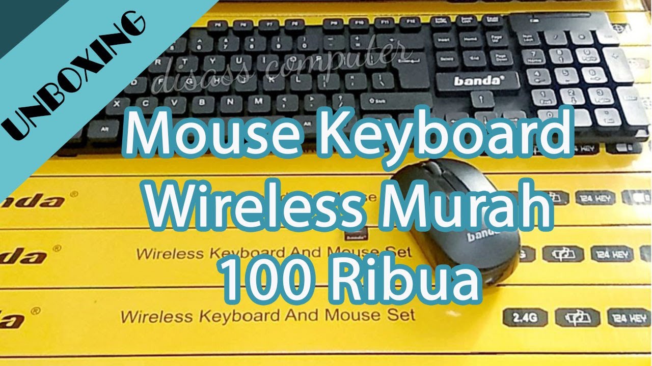 Unboxing Paket Mouse Keyboard Wireless Banda W200 Harga 100 Ribu - YouTube