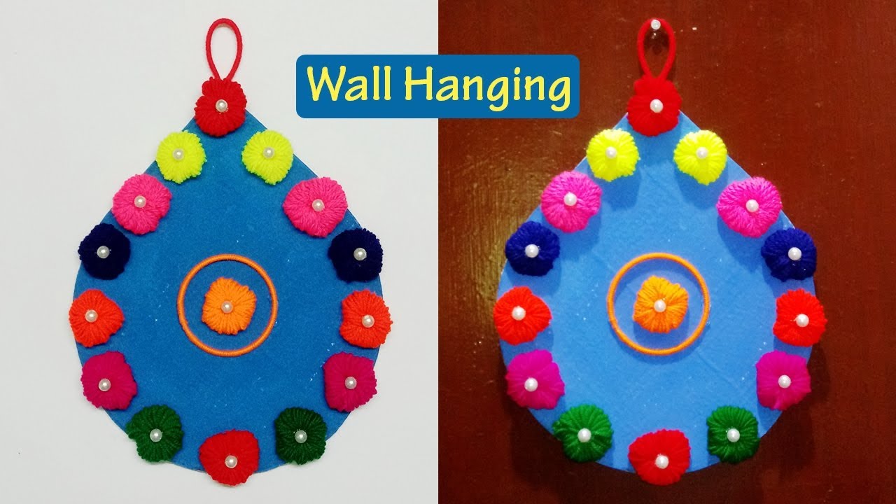 Wall Hanging Craft Ideas | Woolen Wall Hanging | Home Decoration With ...
