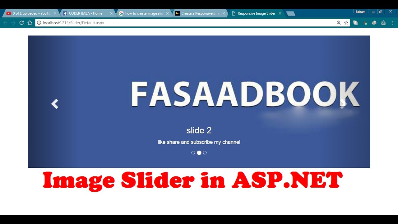 Image Slider With Bootstrap And Jquery In Aspnet Youtube