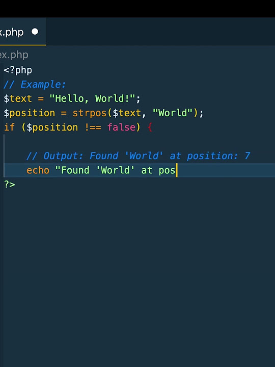 How to use strpos() in PHP to find the position of a substring within a string☺️ - YouTube