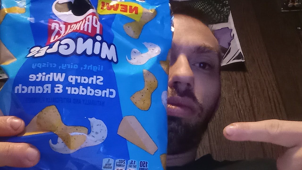 TRYING NEW PRINGLES MINIGLES SHARP WHITE CHEDDAR & RANCH - YouTube