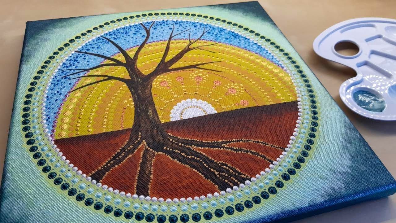 TREE OF LIFE Dot Mandala | Time-lapse | How to paint | Paintings with a ...
