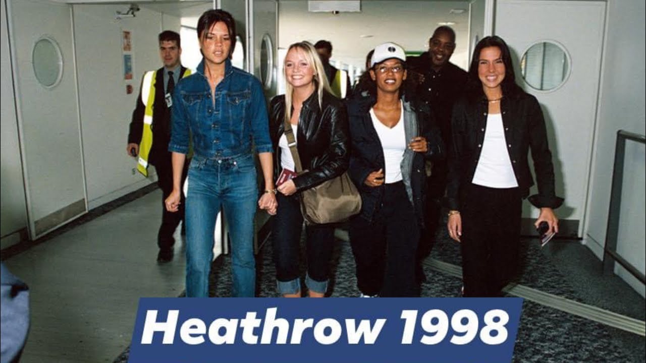 Spice Girls Heathrow Airport September 1 1998 - YouTube