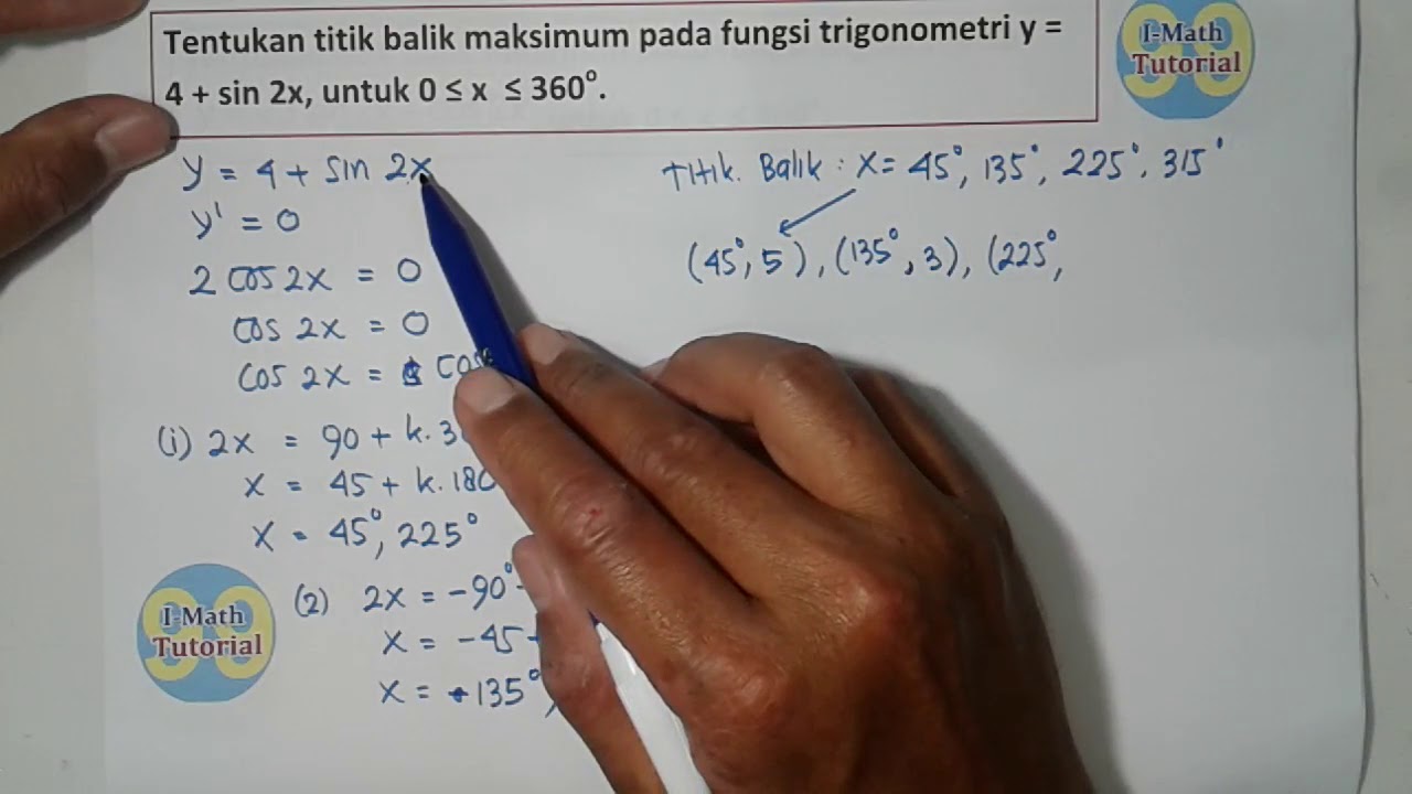 Tutorial Cara Menentukan Titik Balik Maksimum Suatu Fungsi Trigonometri