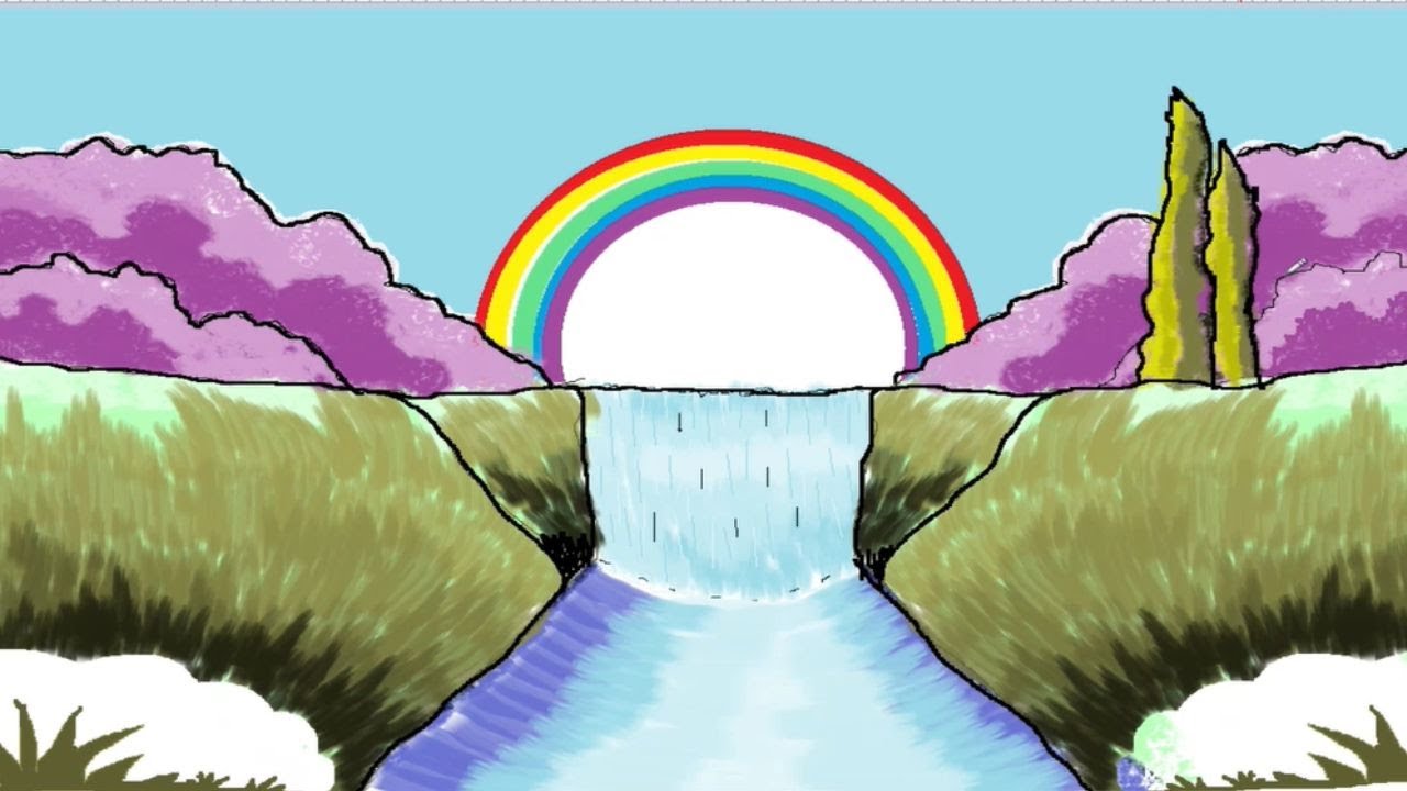 Paint in computer | How to Draw in Ms Paint |scenery drawing | drawing ...
