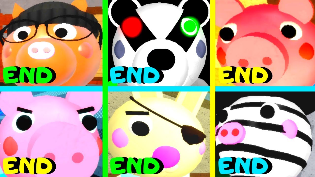 Roblox - All 16 Endings - Piggy 1 & 2! - YouTube