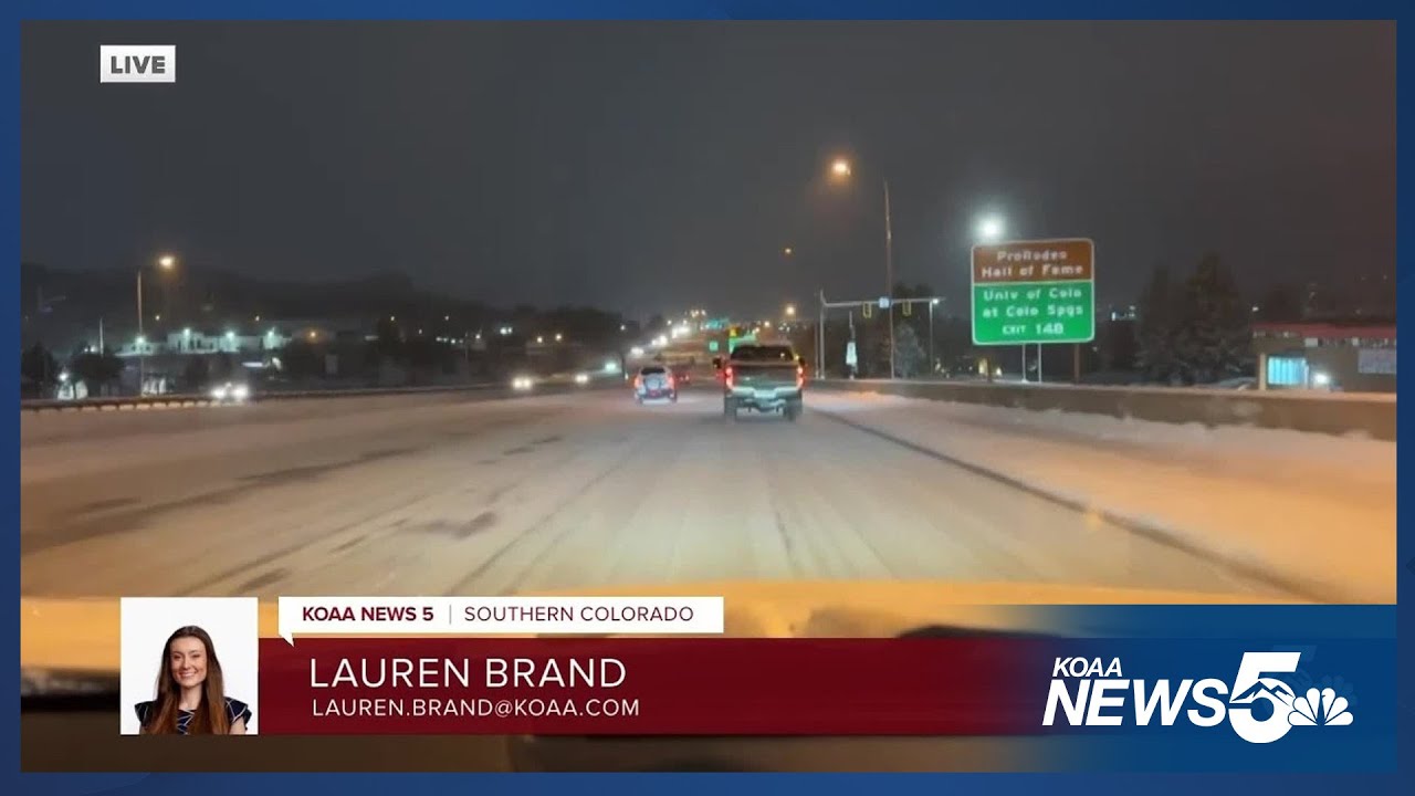 A look at road conditions along Southbound I-25 near Woodmen Road - YouTube