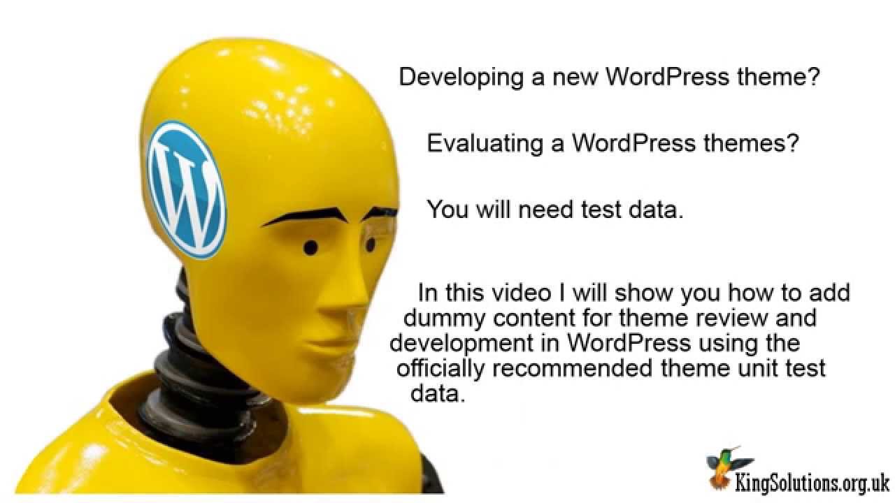 How to Add Dummy Content for Theme Development in WordPress - YouTube