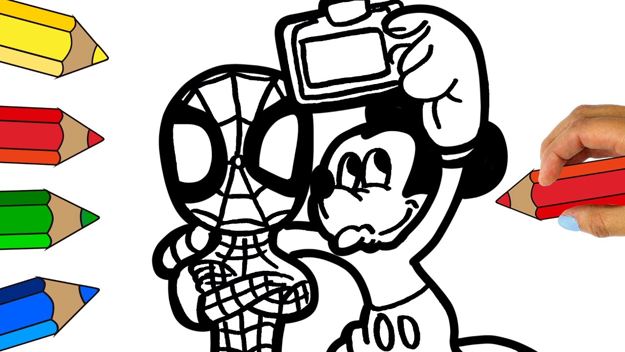 Drawing Marvel's Spidey and His Amazing Friends vs Mickey Mouse Selfie📸 ...