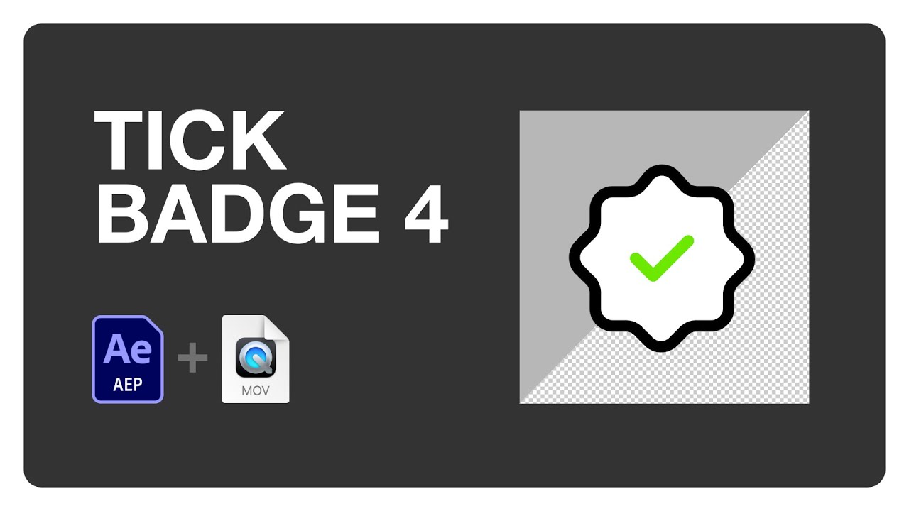 Tick Badge 4: After Effects Project + MOV with alpha channel - YouTube
