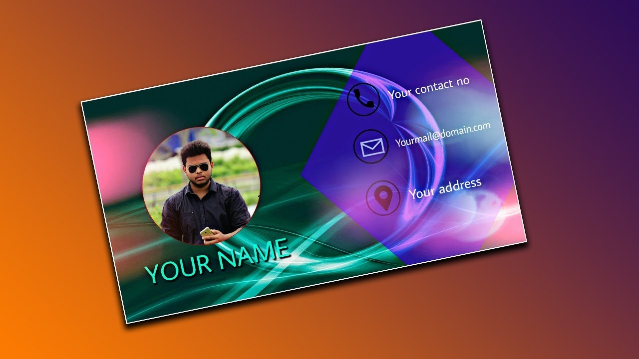 personal card designing with picsart app | Learn designing with android ...