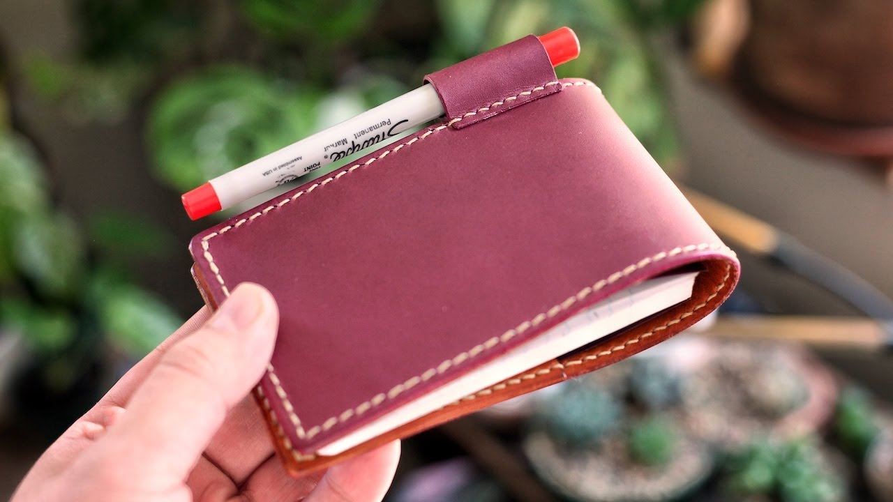 Making a Purple Leather Reporter's Notebook - YouTube