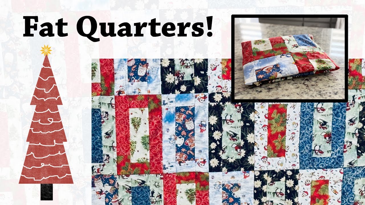 🎄FAT QUARTER CHRISTMAS QUILT 2 | Beginner Friendly Free Tutorial | 5 ...