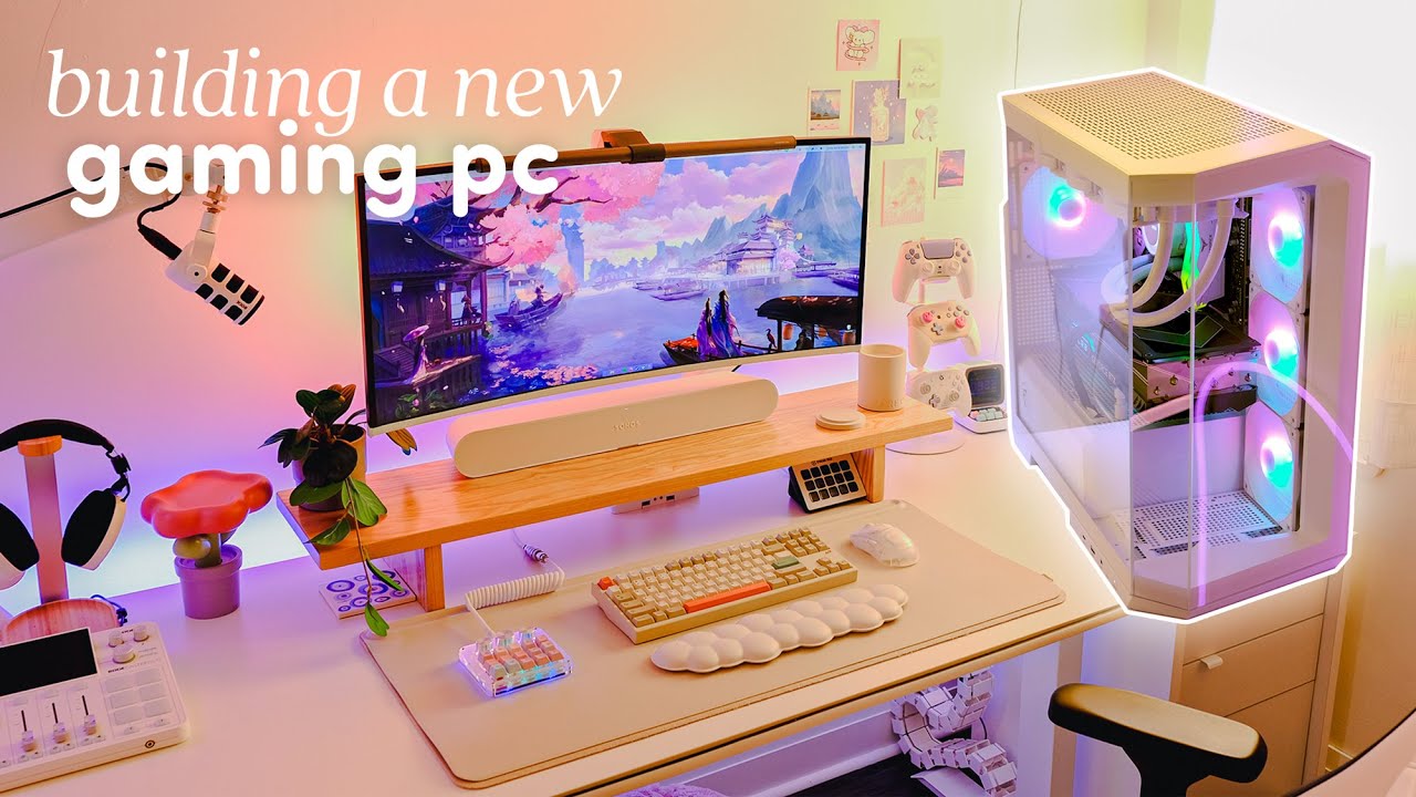 building a powerful gaming pc 🎮 white aesthetic, no cables + MSI ...