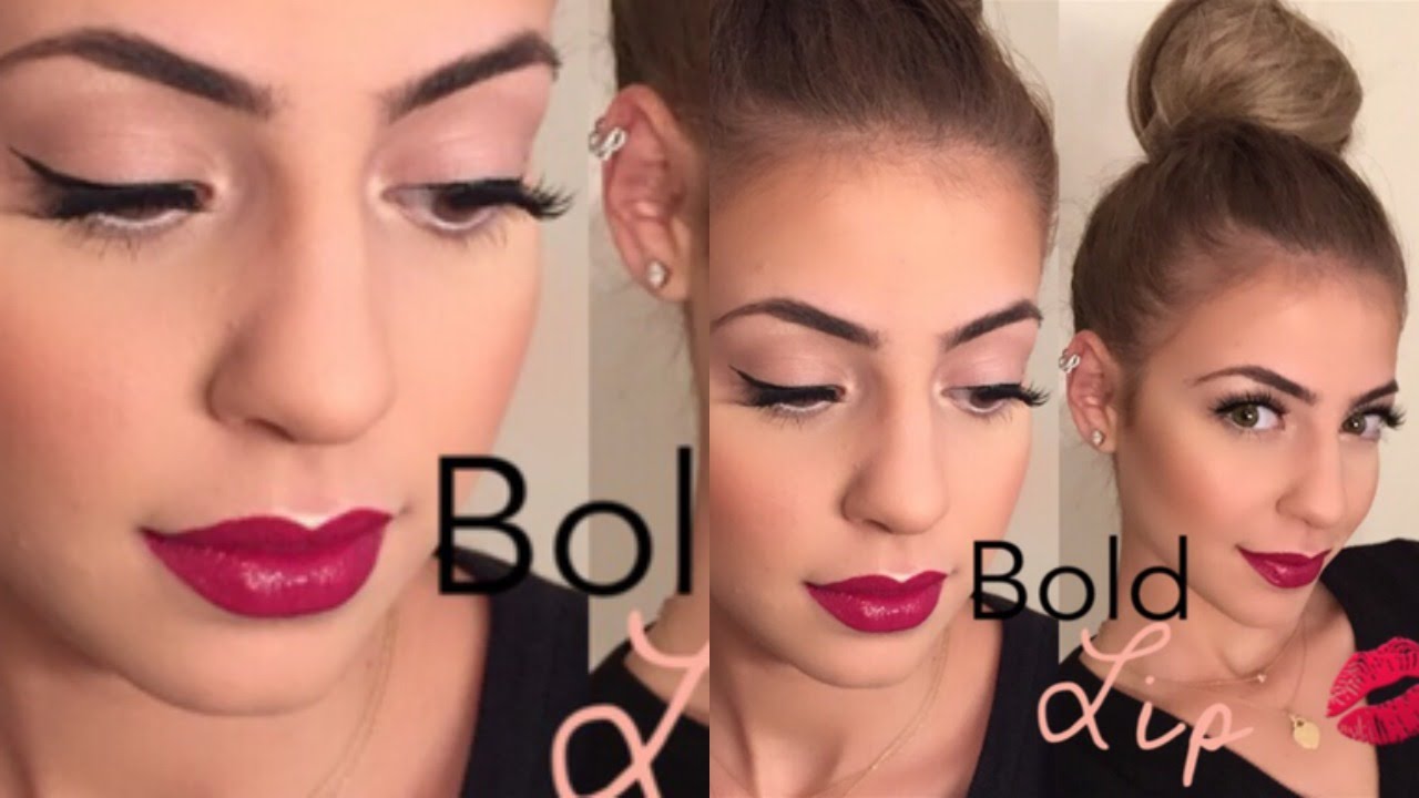 Everyday makeup routine with a bold lip ♥ - YouTube