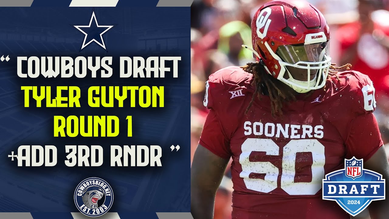 Dallas Cowboys Draft Tyler Guyton 1st Round Pick | 2024 NFL Draft - YouTube