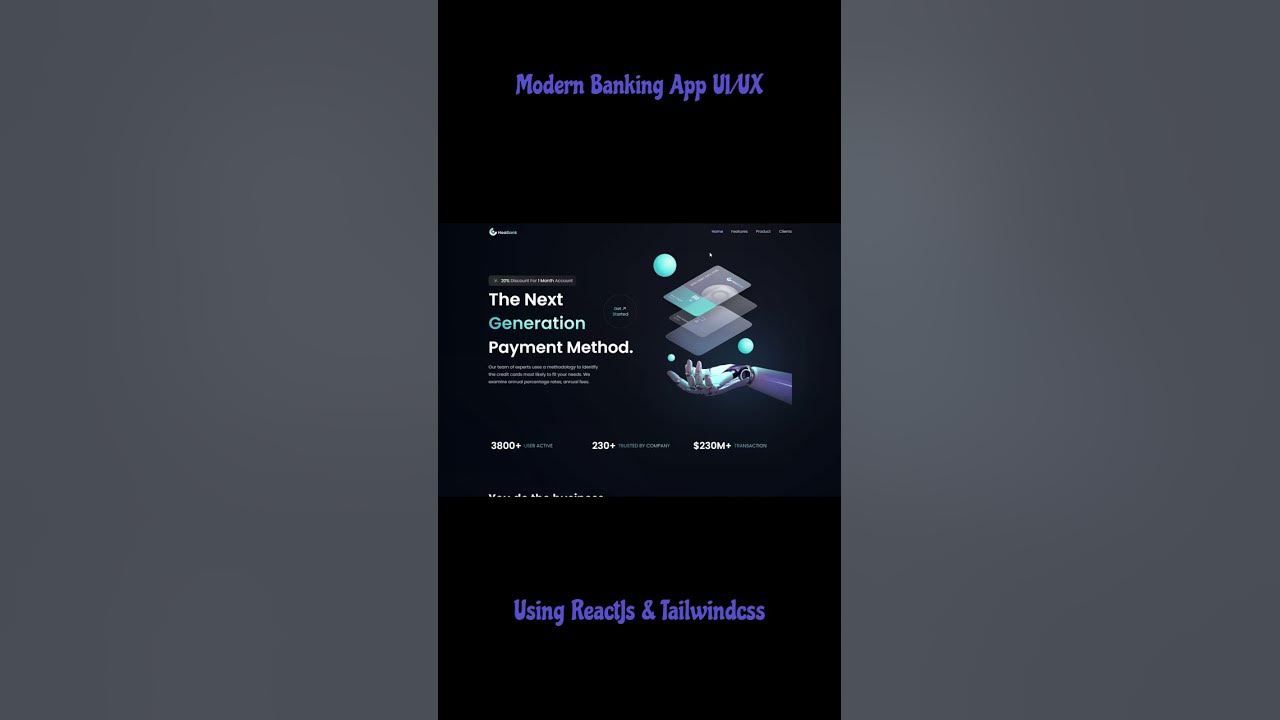 Modern Bank App UI/UX design with reactjs and tailwindcss #react #gk #webproject #css #mernstack ...