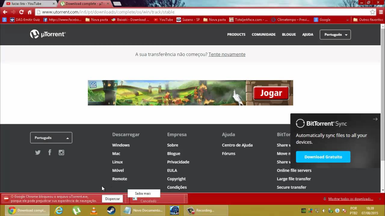 como baixar e instalar utorrent(PC-PT-BR 2015) - YouTube