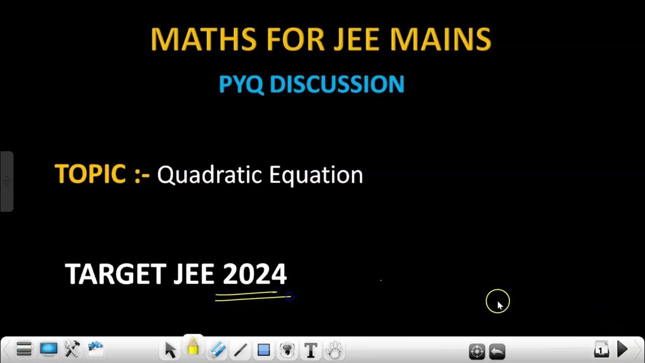 Quadratic Equation PYQs Series Lecture-1 - YouTube