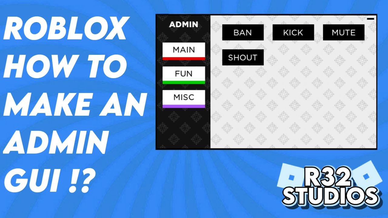 Roblox Studio How To Make An Only Admin GUI YouTube Roblox Studio How To Make An Only Admin GUI YouTube