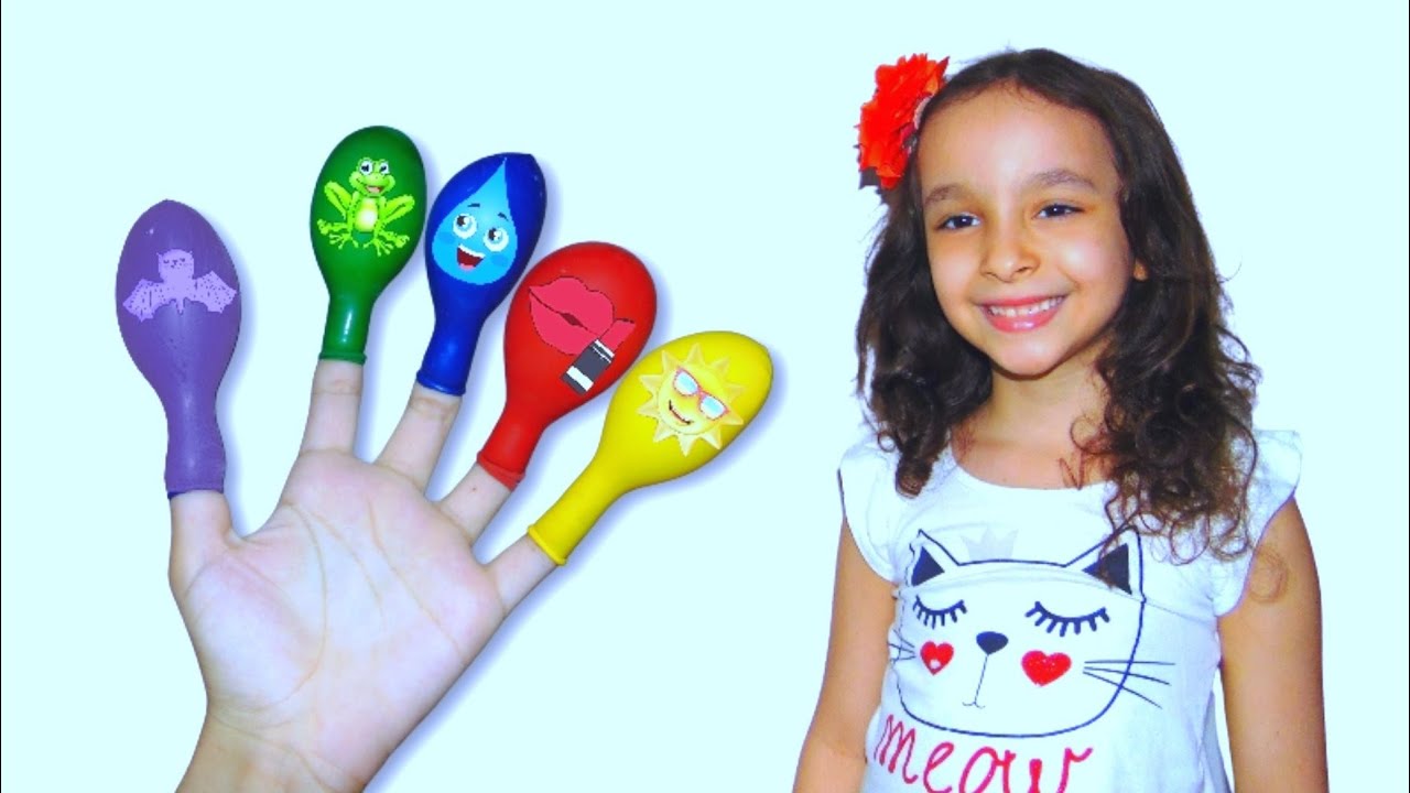 Maria Finger Family Song Nursery Rhymes Learn Color With Balloons ماريا ...