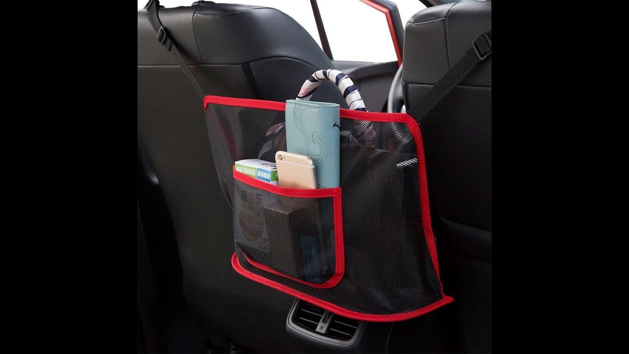 Advanced car net pocket handbag holder - YouTube
