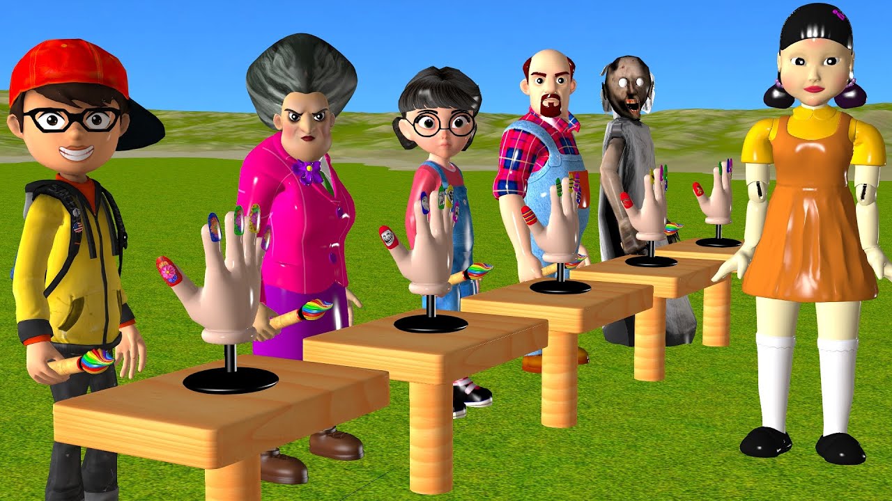 Scary Teacher 3D vs Squid Game Makeup Nails Glitter Nice or Error ...