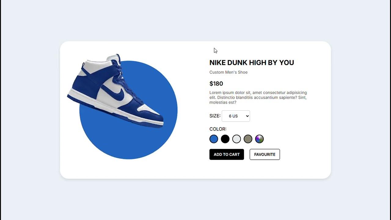 🔥 Responsive Shoe Product Card Using HTML, CSS & JavaScript | Stylish ...