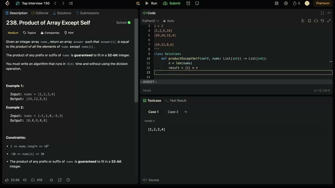 Leetcode 238 Product Of Array Except Self Youtube 3226