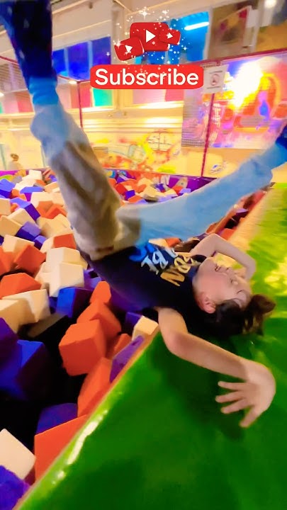 Jumping Safely into Foam Pits - Don’t Jump on Your Stomach! #shorts - YouTube