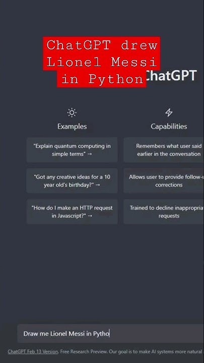 I asked ChatGPT to draw Lionel Messi in Python.. #chatgpt #openai #python #messi #shorts - YouTube