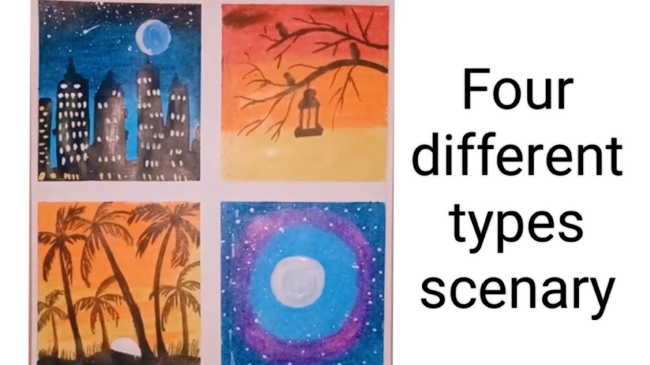 four different types scenary|| for beginners||#art #artist #creative ...