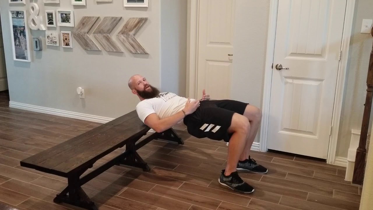 Bench Hip Bridge - YouTube
