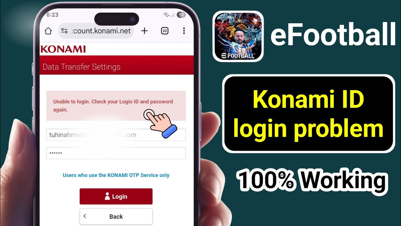 How to solve konami id login problem | efootball 2026 Konami id login ...