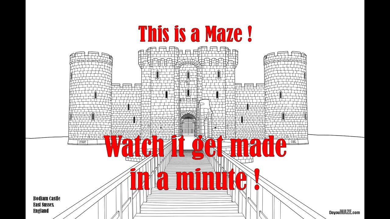 Bodiam Castle One Minute Maze - YouTube