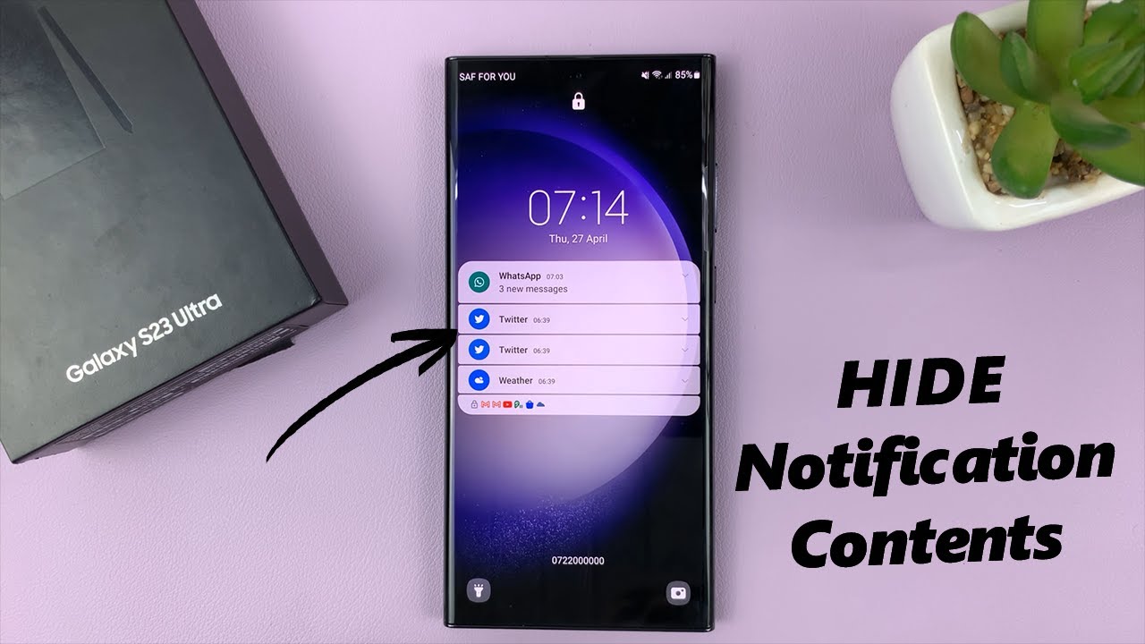 How To Hide Notification Contents On Lock Screen Of Samsung Galaxy S23 ...