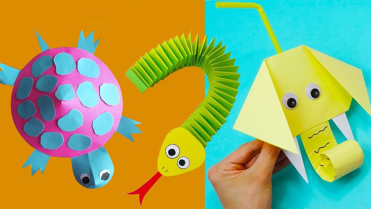 5 Easy Animal's Craft | How To Make A Paper Animal's Toys | Easy Paper ...