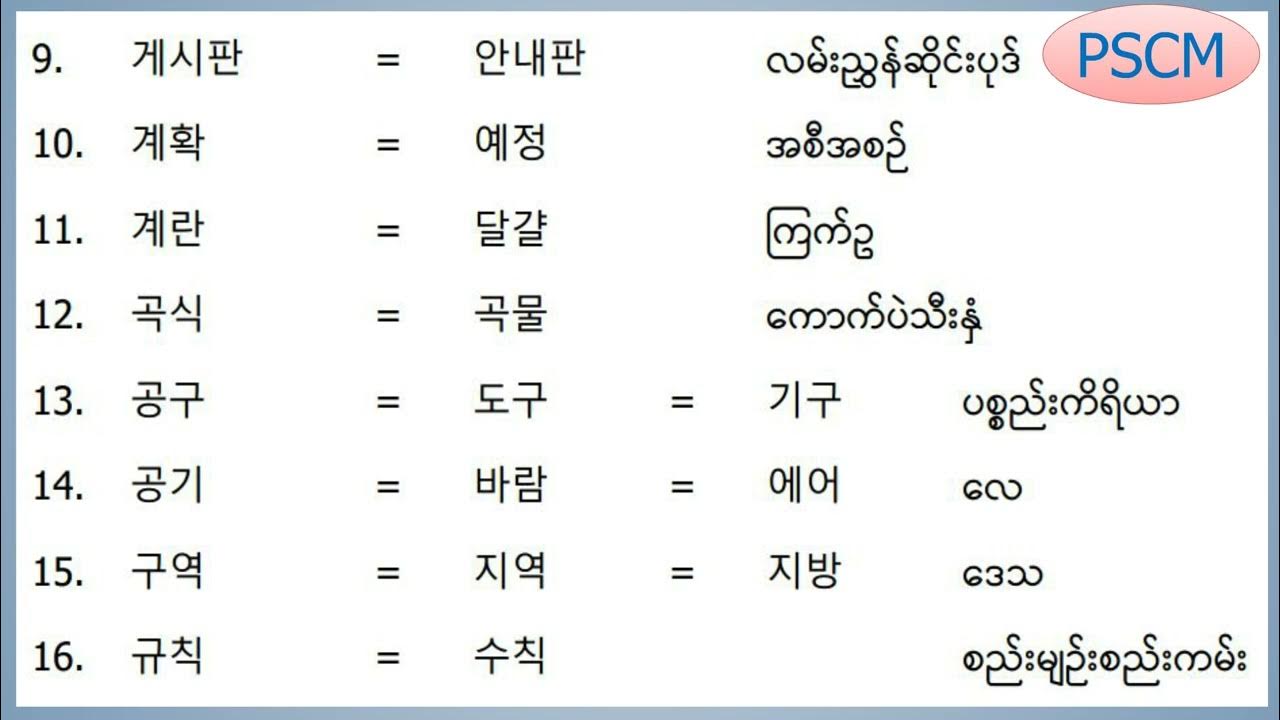 비슷한말 ဆင်တူစာလုံးများကျက်မှတ် ပေးခြင်း အပိုင်း 1 Youtube