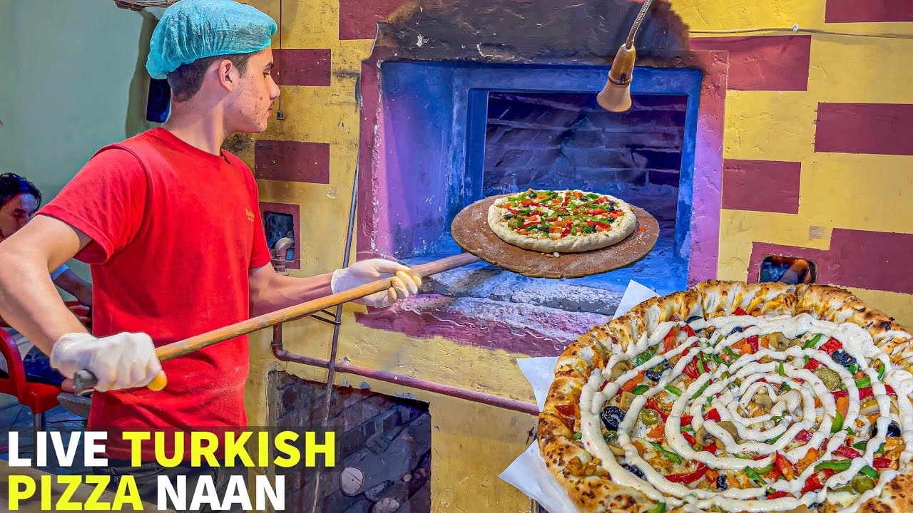 Streetfood Style TURKISH Pizza Making - Fully Loaded Calzone Pizza Naan ...