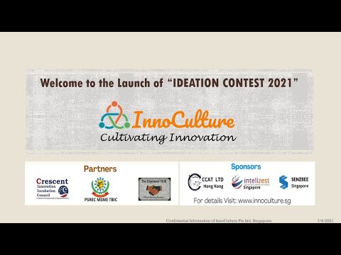 InnoCulture Ideation Contest 2021 Launch - YouTube