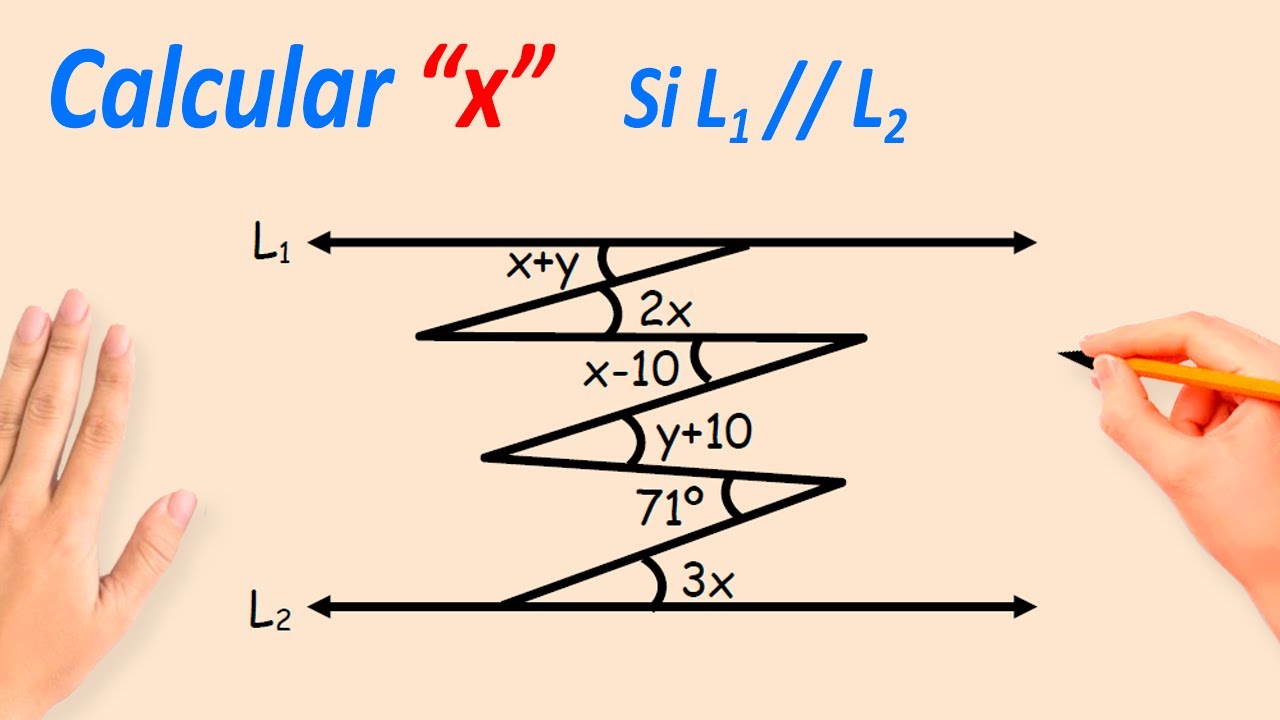 Hallar : “x” si L1 // L2 - Ejercicios de Angulos y Rectas Paralelas - YouTube