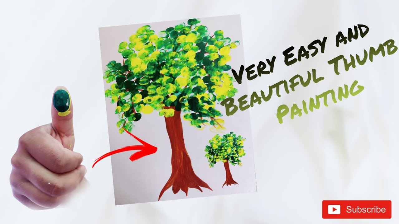 Very Easy And Beautiful Thumb Painting | Thumb Art #art #craft - YouTube