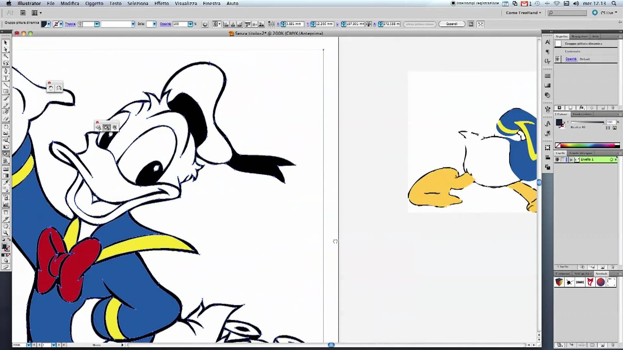 Corso Illustrator Cs5, ricalco dinamico e pittura dinamica - YouTube
