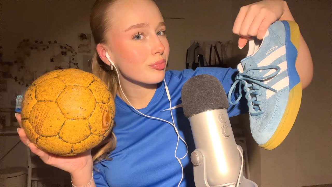 ASMR with handball equipment 🤾🏼‍♀️ ‧͙⁺˚* close whispers, sticky ball ...
