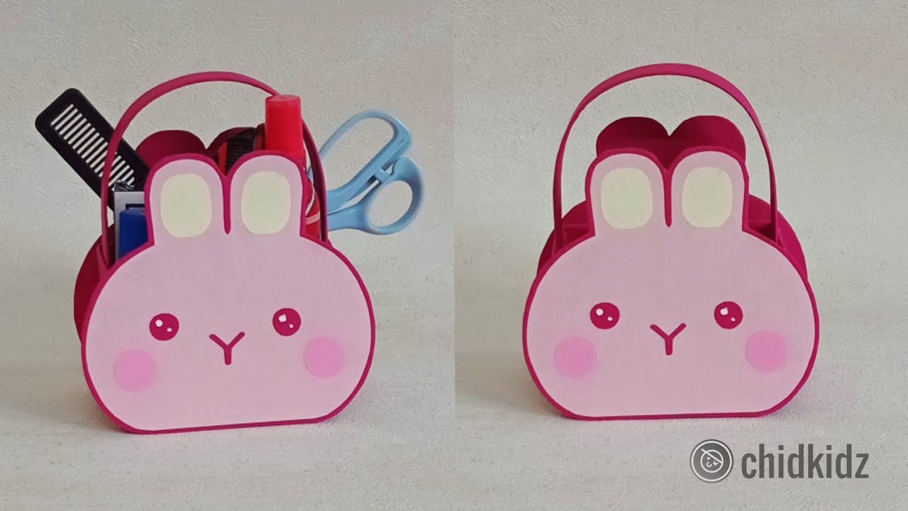 Kawaii Sweetest Bunny Multipurpose Bag Cardboard DIY [ 3 Minute Craft ...