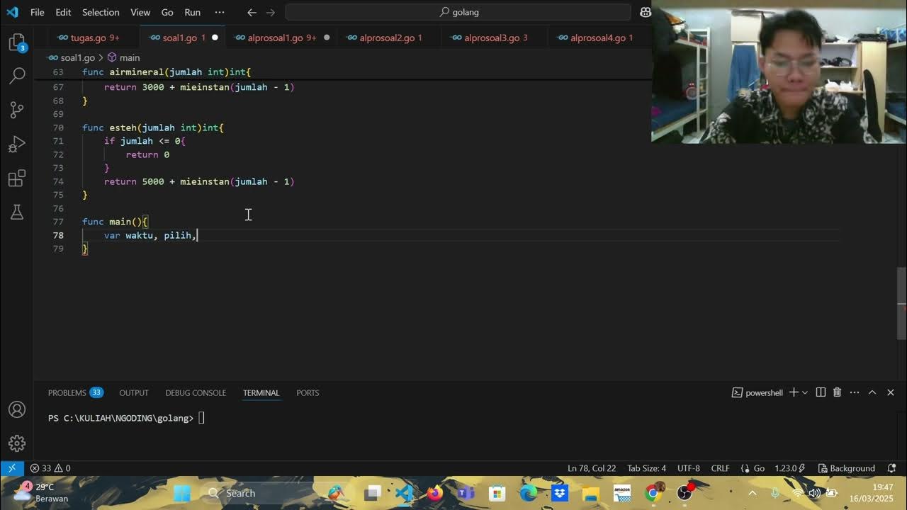 Penjelasan tentang recursive, subprogram, dan prosedur, dengan membuat ...