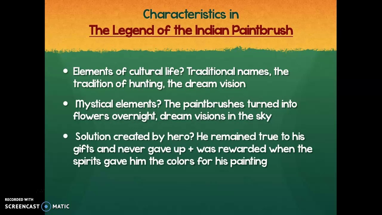 The Legend of the Indian Paintbrush Lesson - YouTube