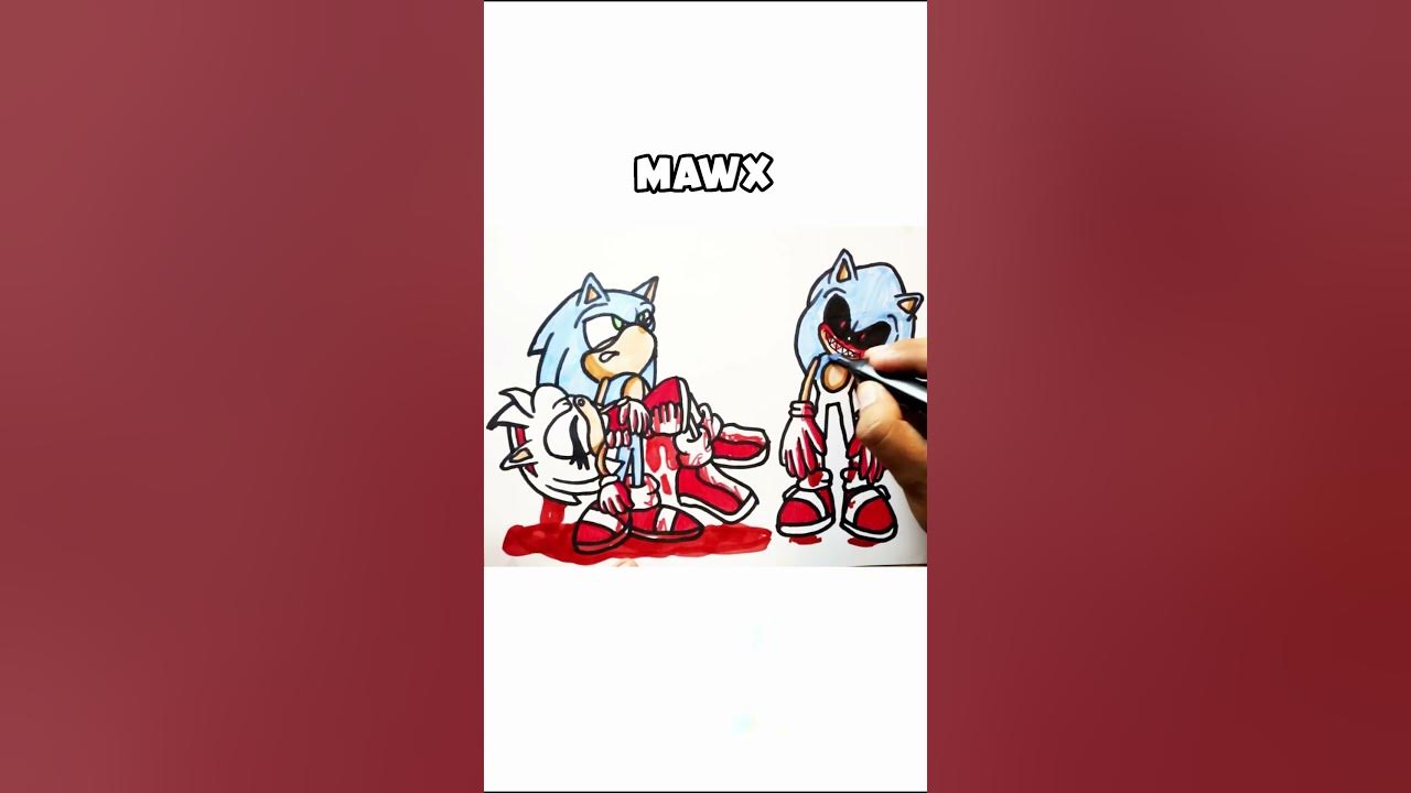 Dibujando A Sonic Exe Vs Sonic Y Amy Rose Sonicexe2 Sonicexesonic Sonicthehedgehog Drawing